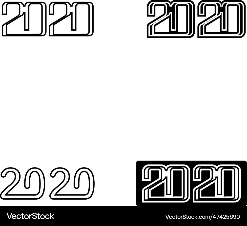 2020 new year and symbol Royalty Free Vector Image