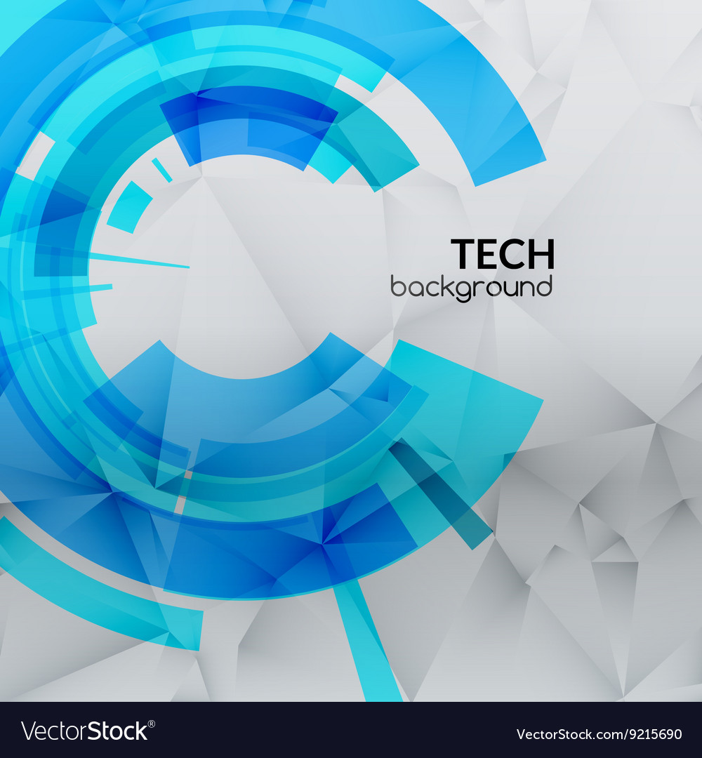 Abstract blue technical triangle background Vector Image