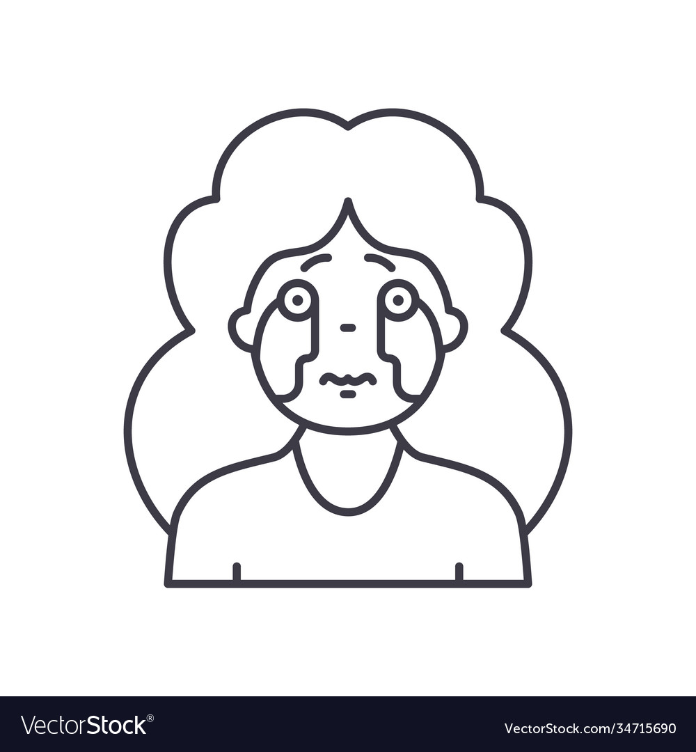 Afraid icon linear isolated thin Royalty Free Vector Image