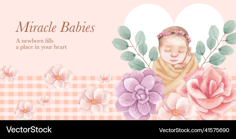 Billboard template with newborn baby Royalty Free Vector