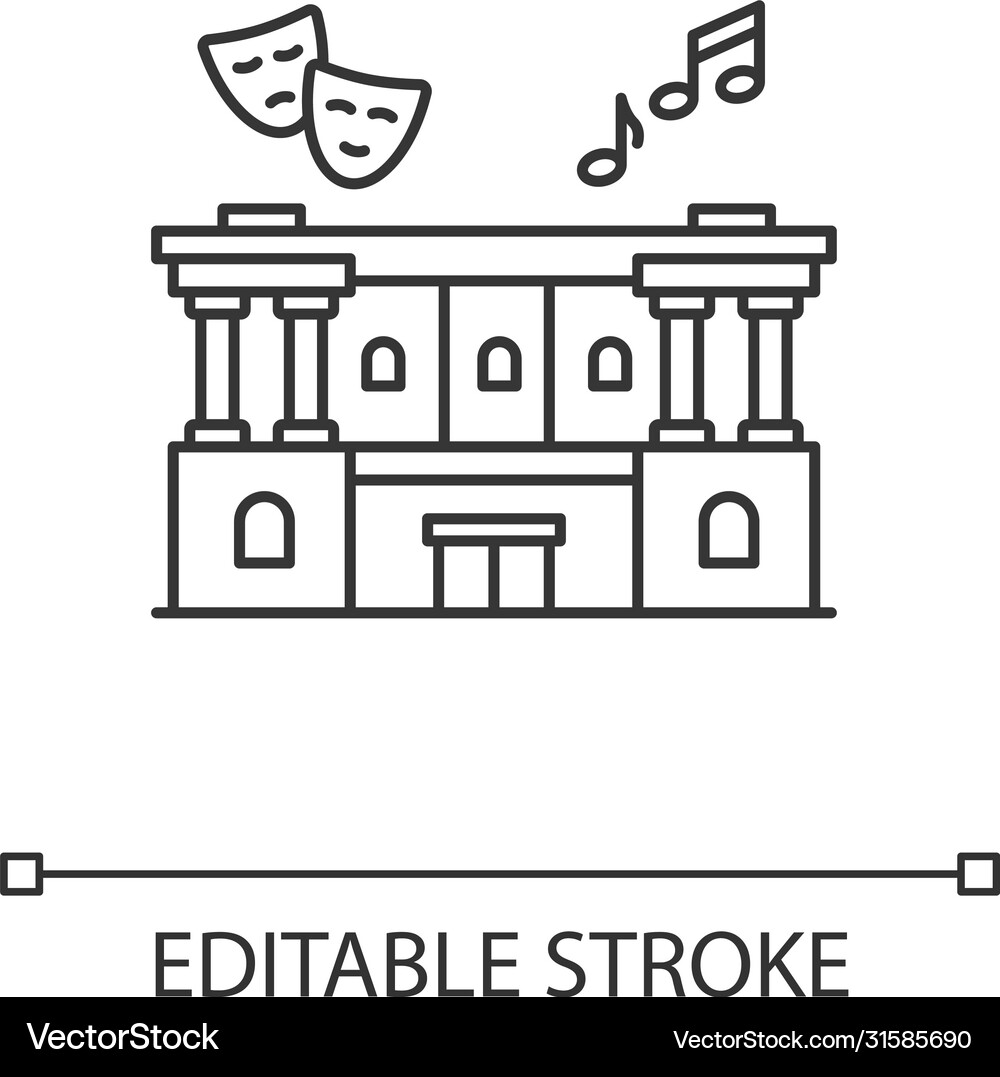 Cultural center pixel perfect linear icon Vector Image