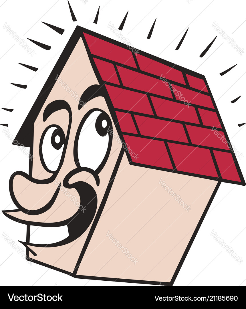 Cute house smile cartoon Royalty Free Vector Image