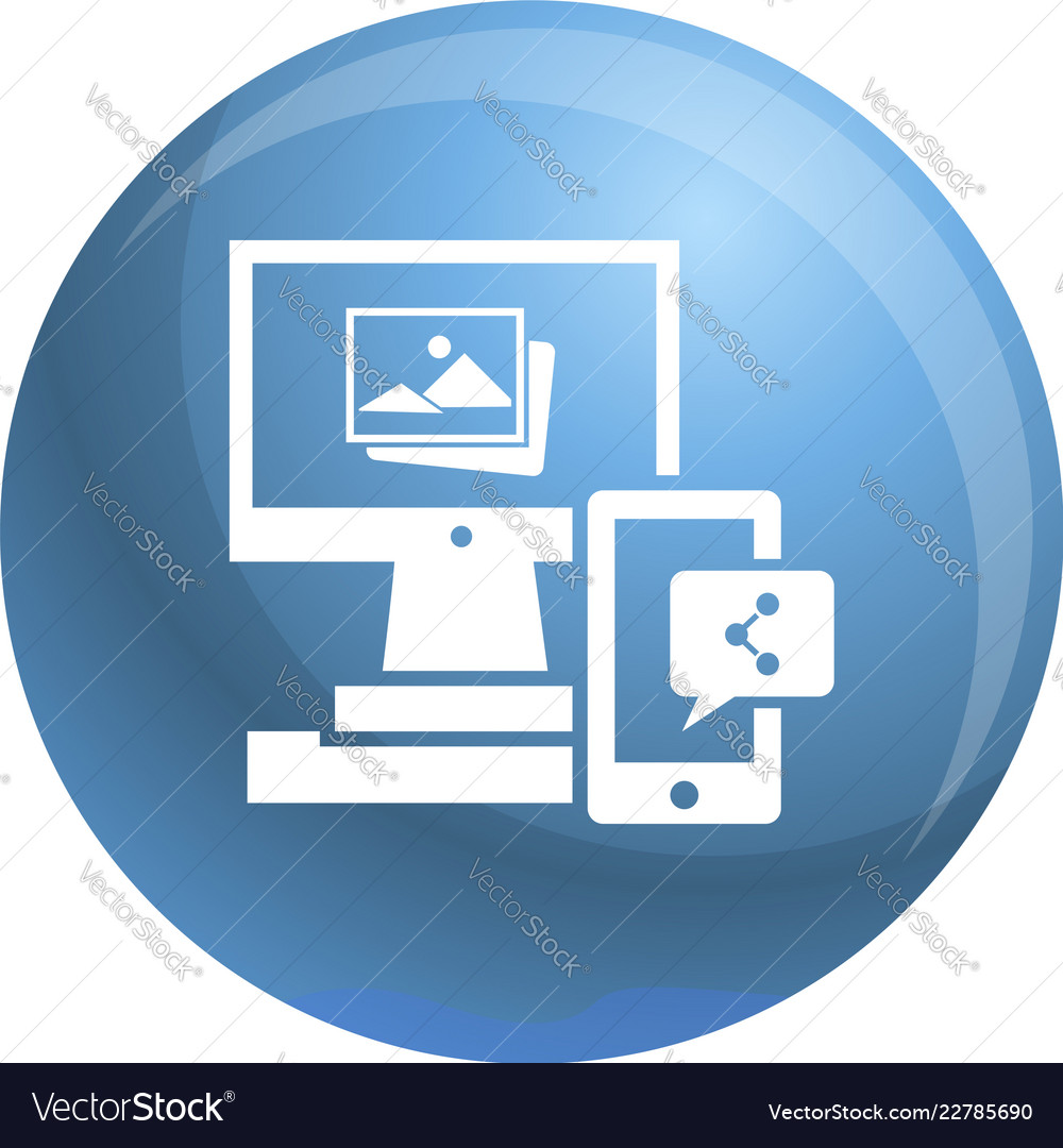 Digital computer device icon simple style Vector Image