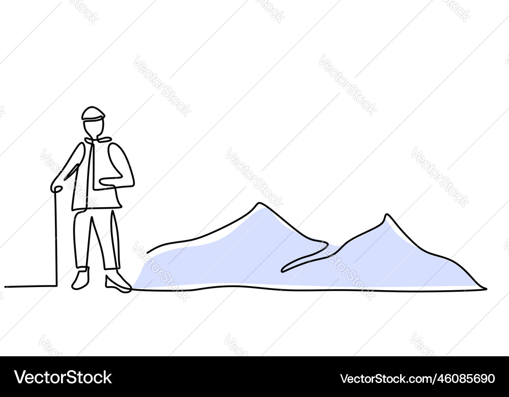 Hand drawing one single continuous line of man Vector Image