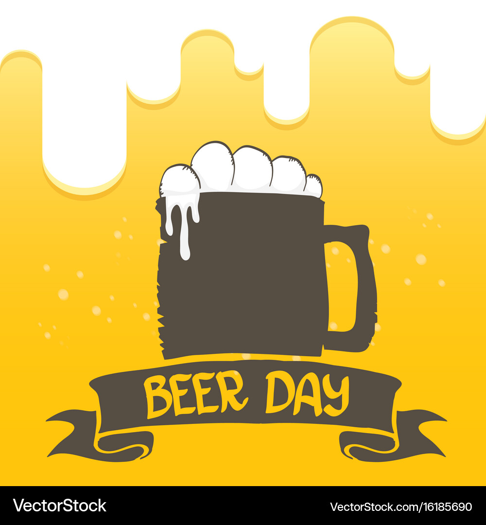 Happy beer day graphic poster Royalty Free Vector Image