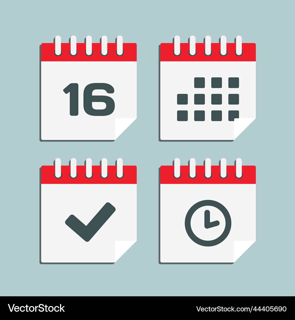Icon calendar number 16 agenda app timer done Vector Image