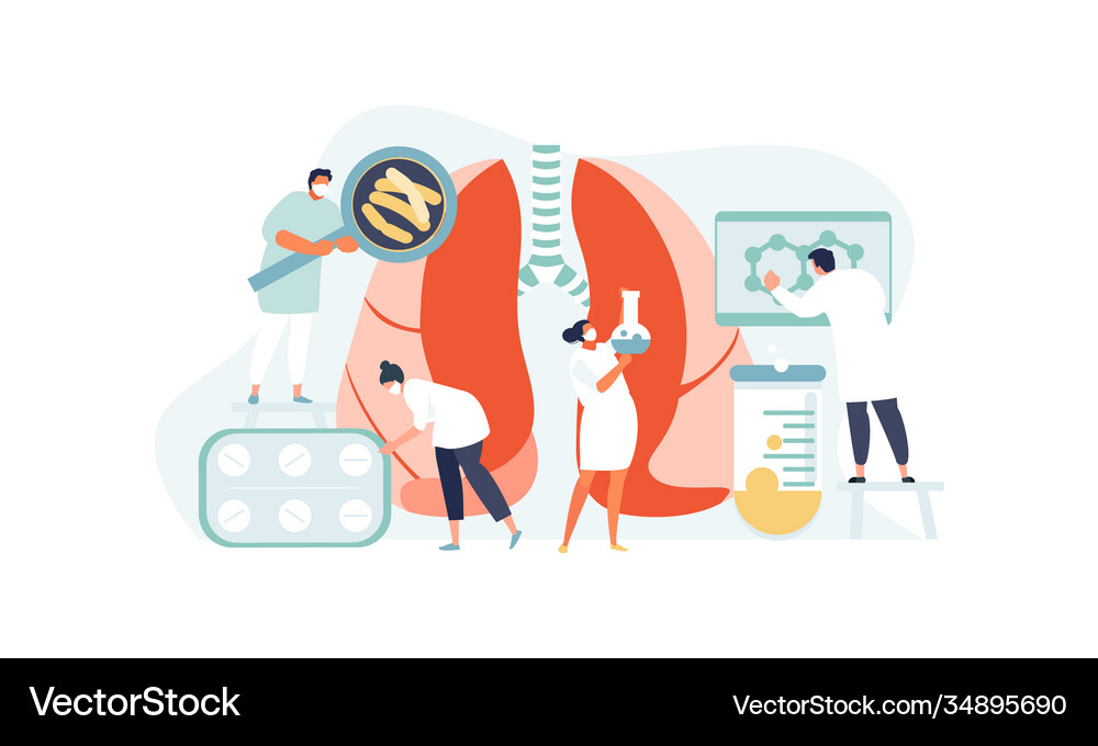 Lung examination and treatment concept Royalty Free Vector
