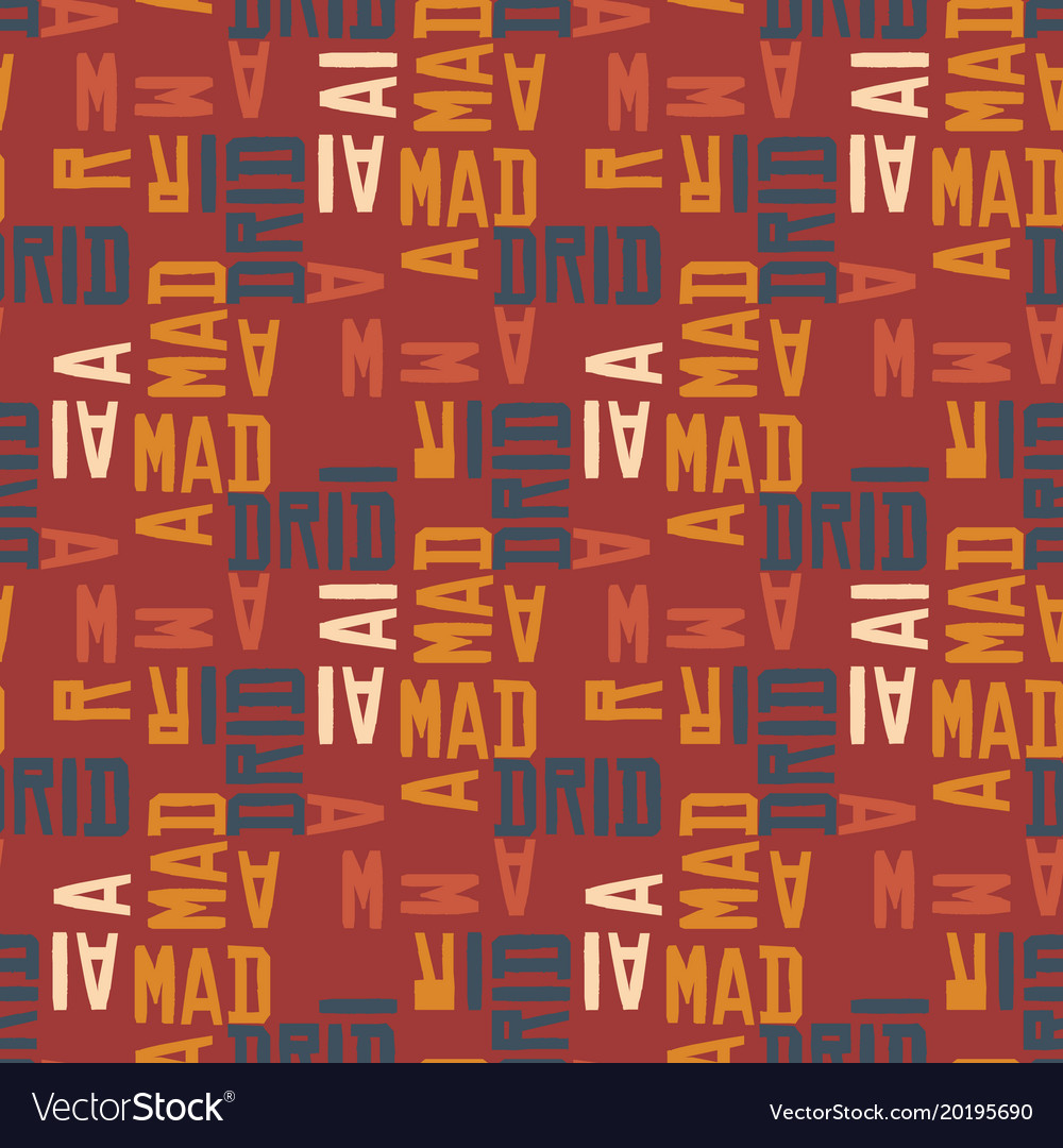 Madrid pattern seamless design Royalty Free Vector Image