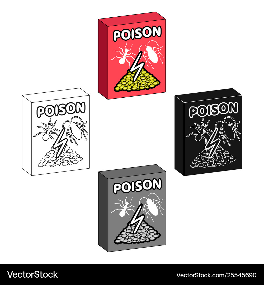 Packaging with poison single icon in cartoonblack Vector Image