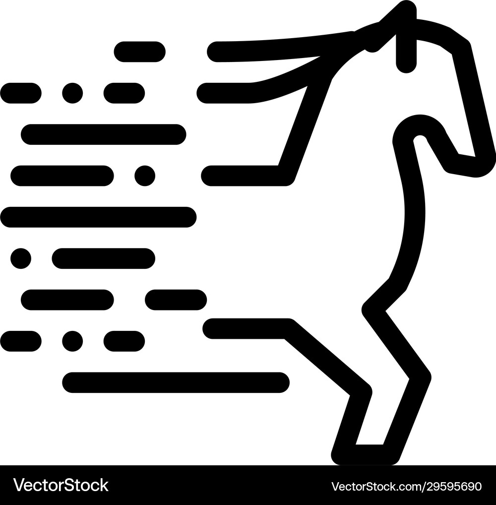 Running horse icon outline Royalty Free Vector Image