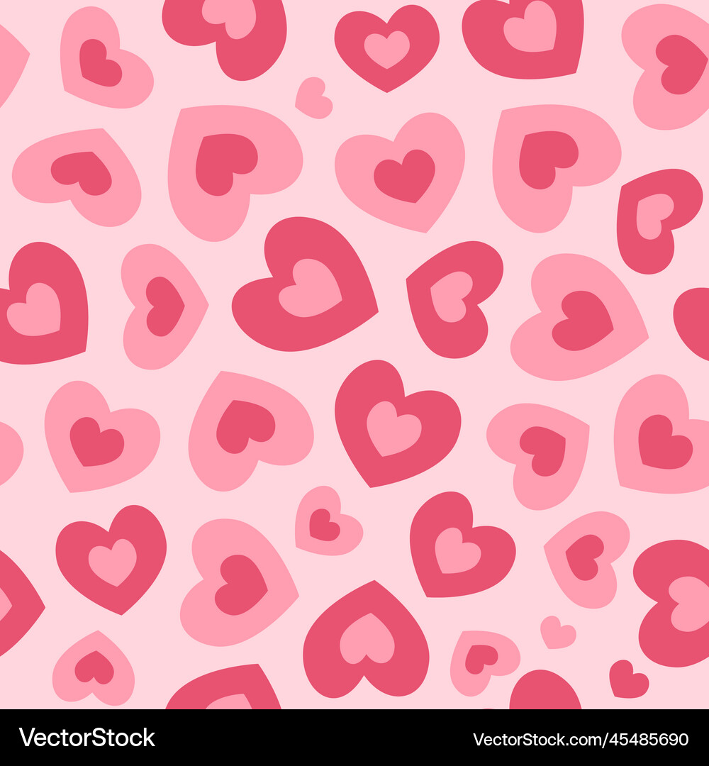 Seamless pattern of simple pink hearts Royalty Free Vector