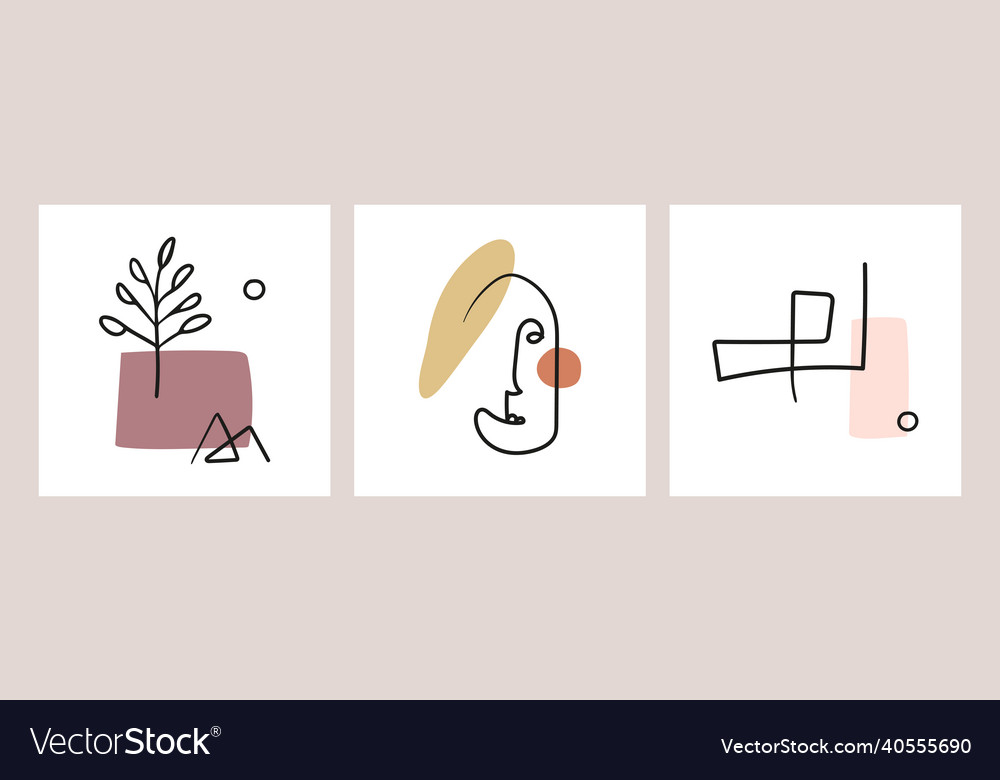 Set of hand drawn shape and line art objects Vector Image