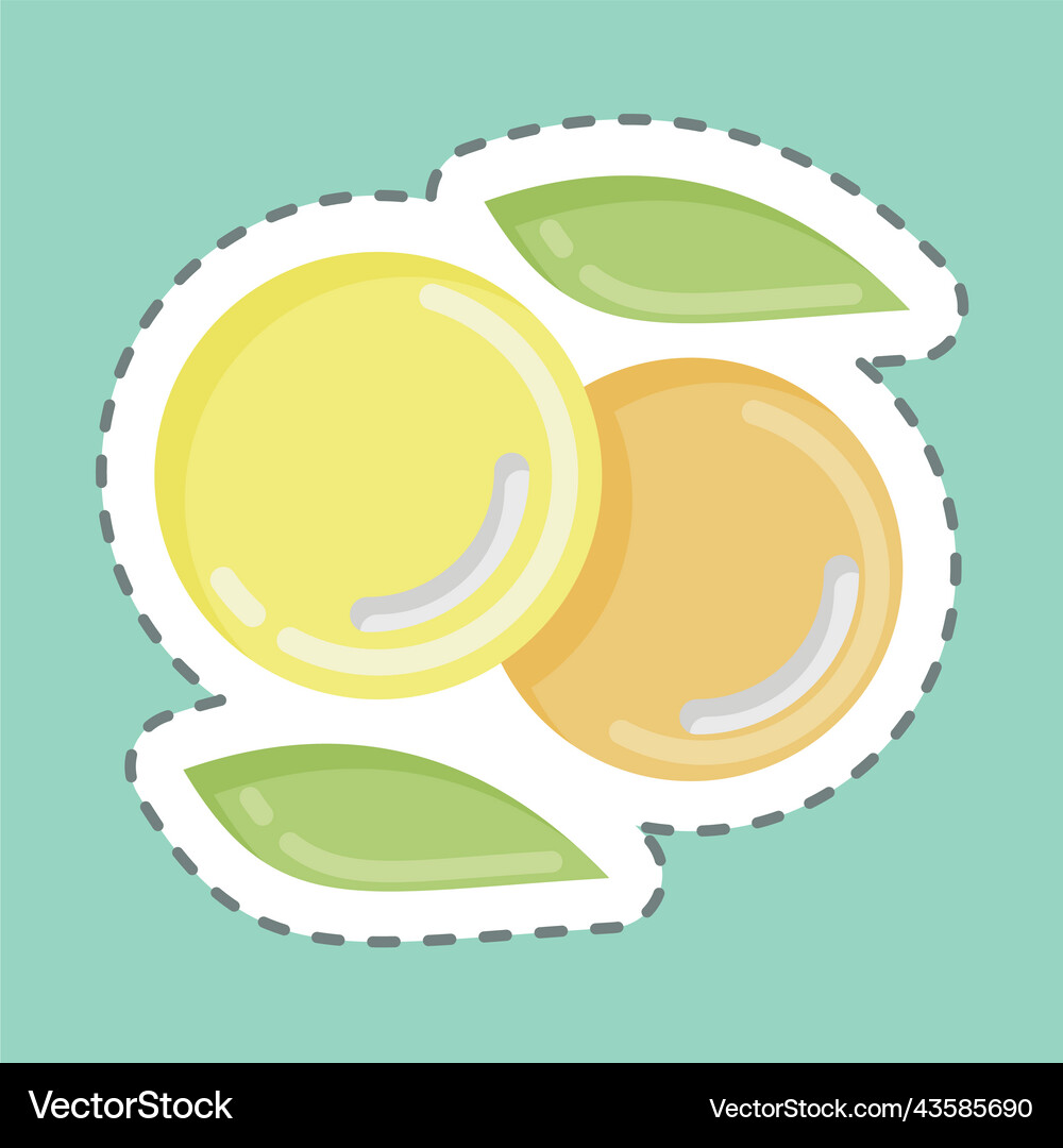 Sticker line cut lentil suitable for nuts symbol Vector Image
