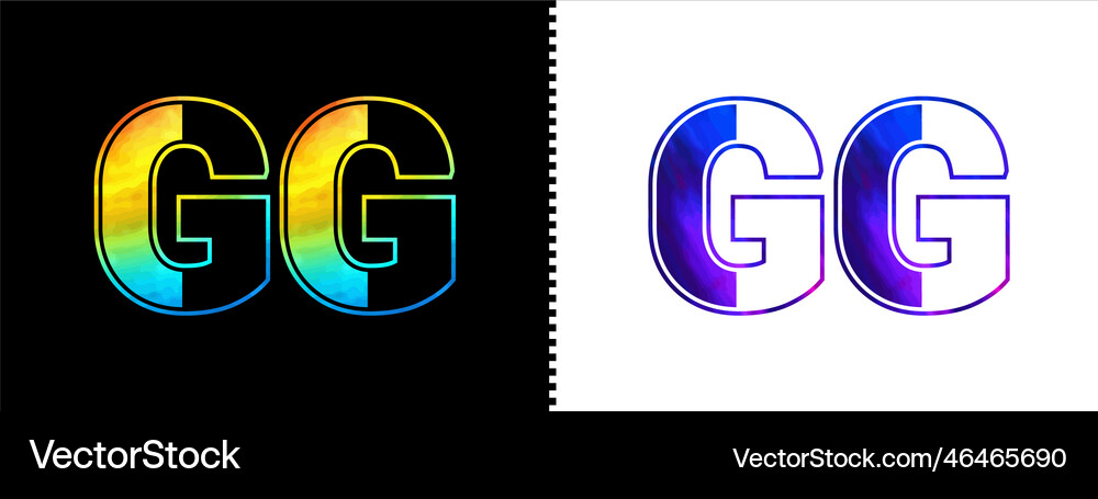 Unique gg letter logo icon template premium Vector Image
