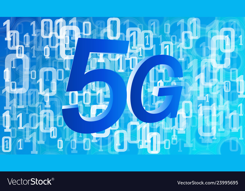 5g fifth generation of mobile network cyber Vector Image
