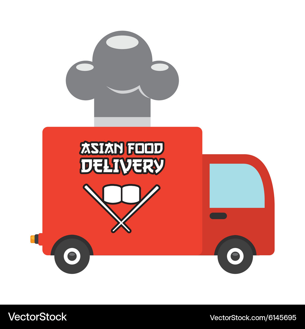 Asian food delivery Royalty Free Vector Image - VectorStock