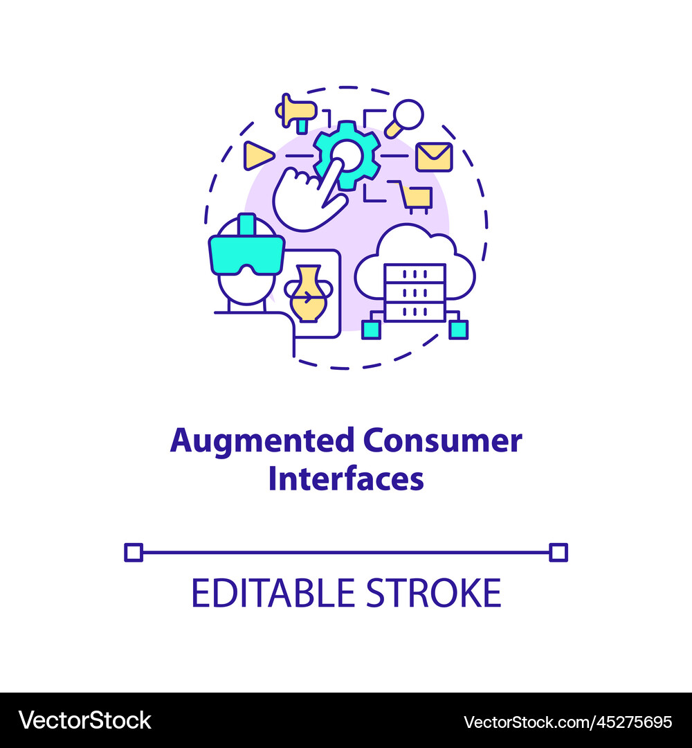 Augmented consumer interfaces concept icon Vector Image