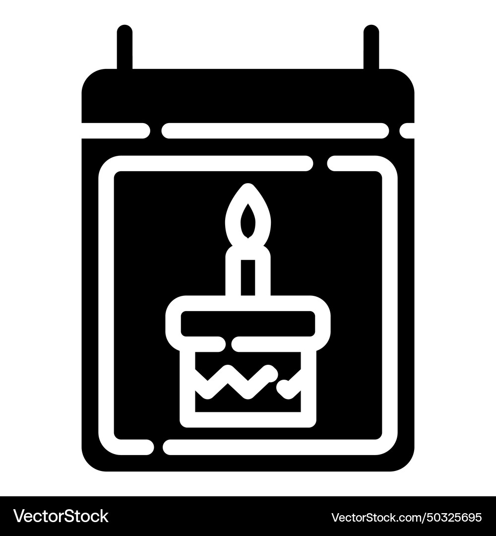 Birthday date flat icon isolated on white Vector Image