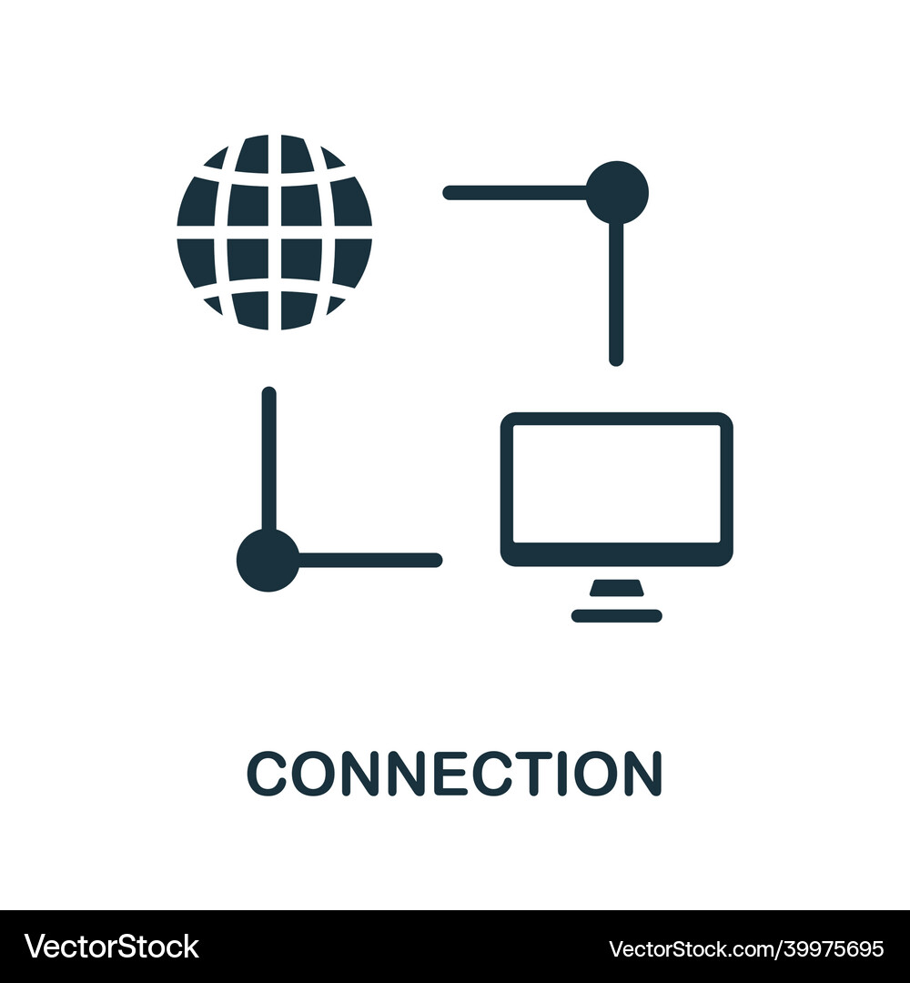 Connection icon monochrome sign from internet Vector Image