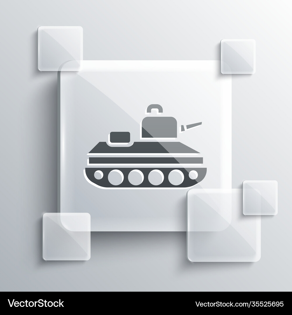 Grey military tank icon isolated Royalty Free Vector Image