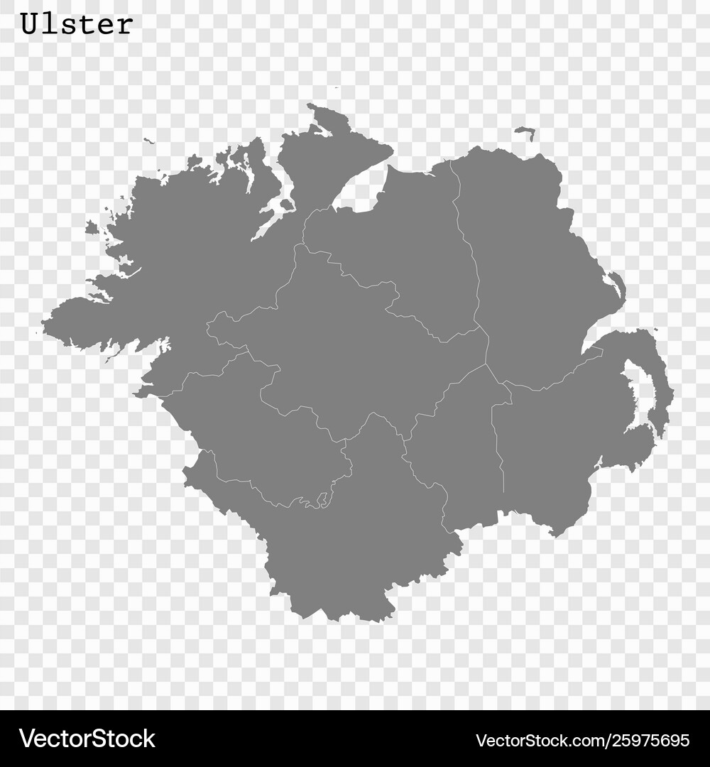 High quality map ulster is a province Royalty Free Vector