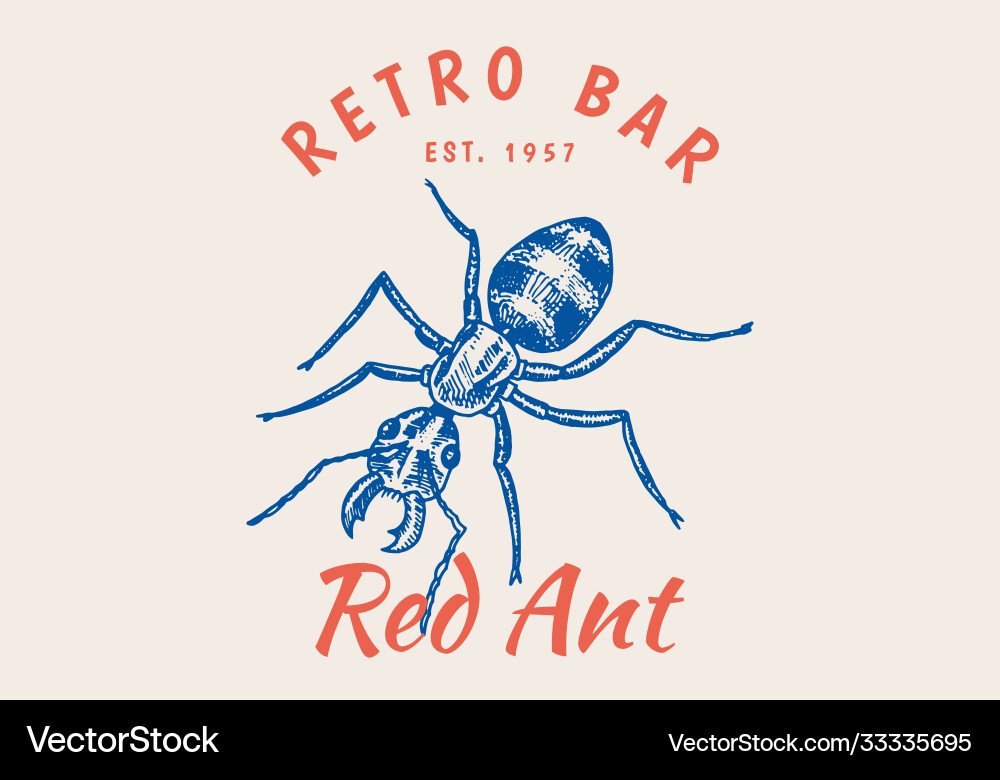 Insect logo vintage ant bugs beetles label Vector Image