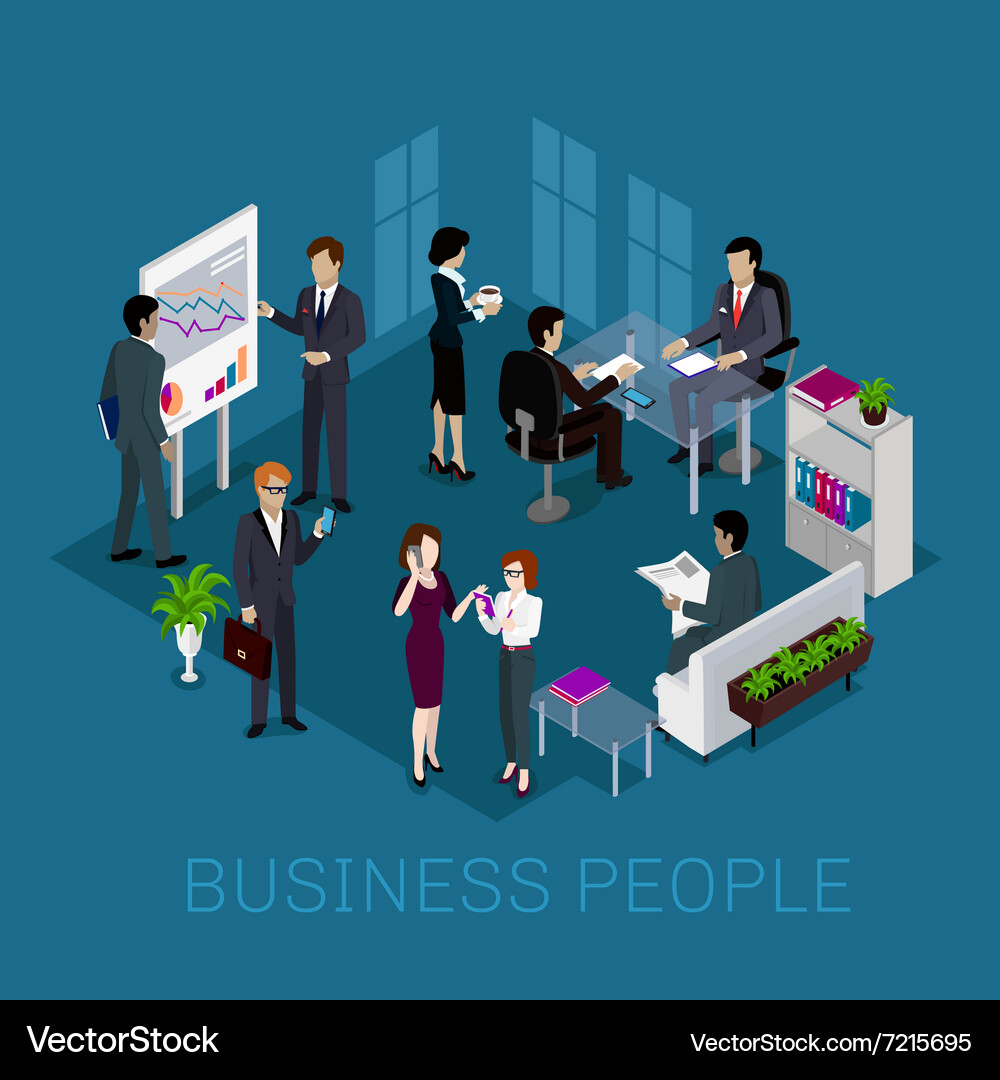 Isometric business people design Royalty Free Vector Image