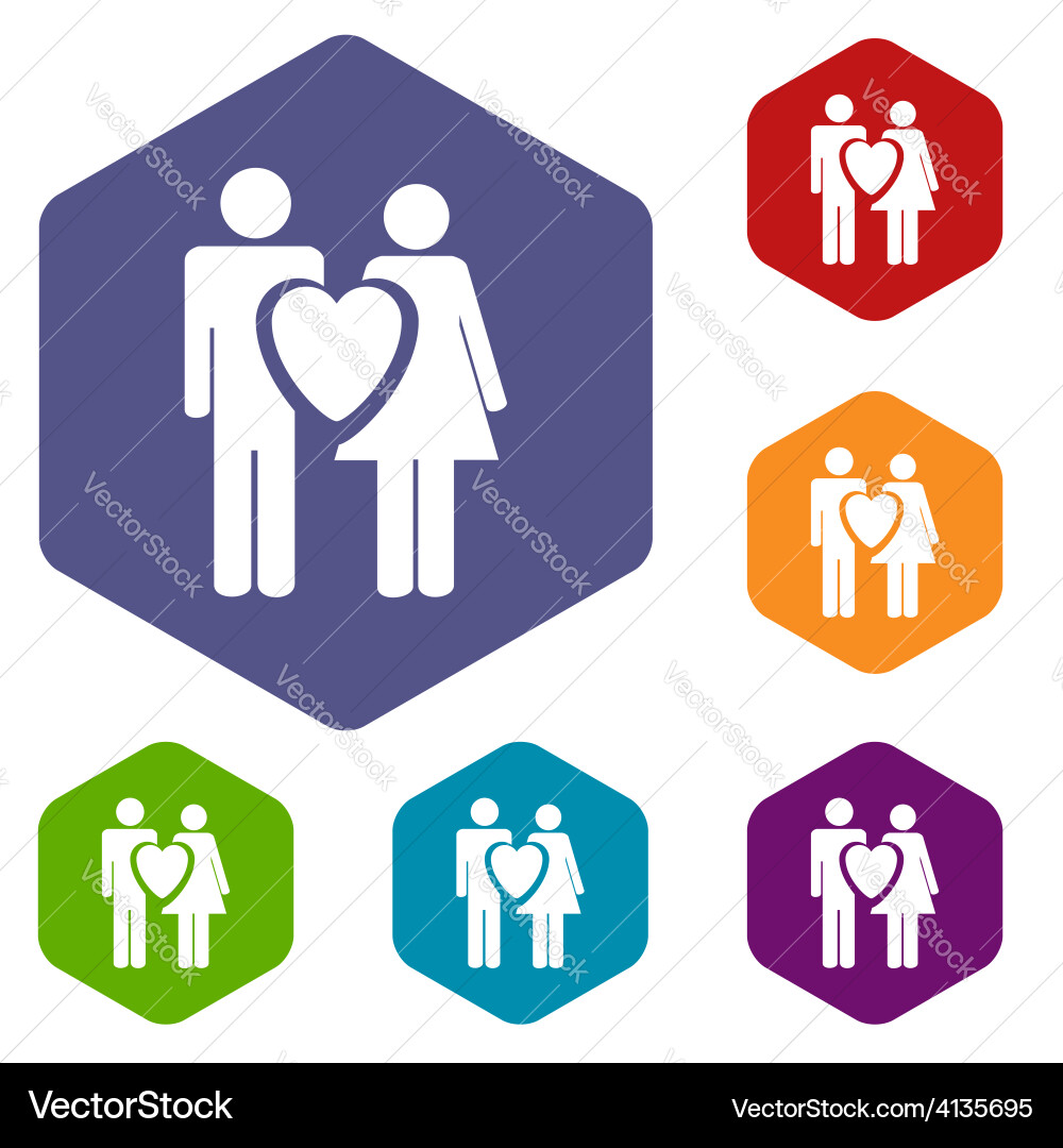 Love rhombus icons Royalty Free Vector Image - VectorStock