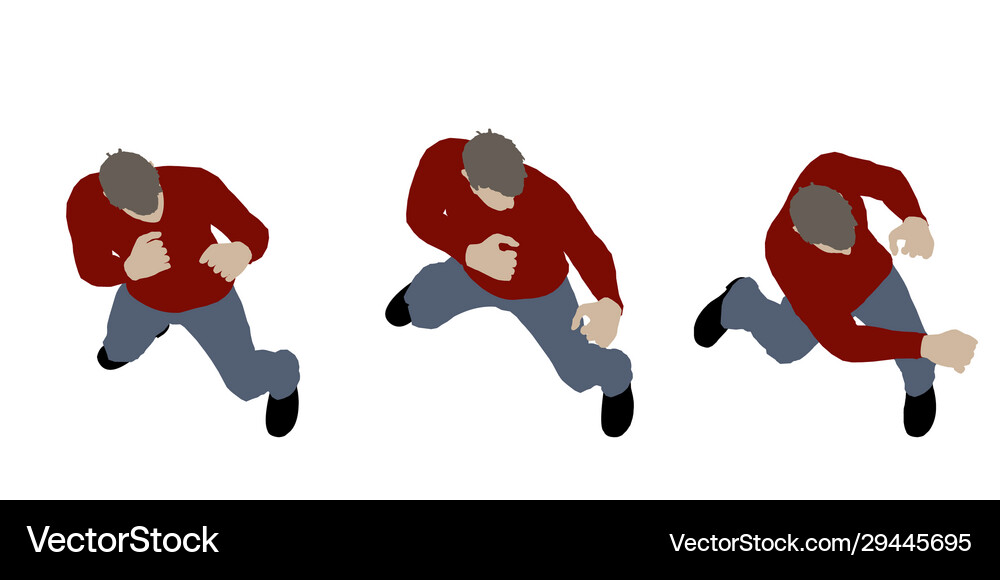 Man beats a punch isolated on white background Vector Image