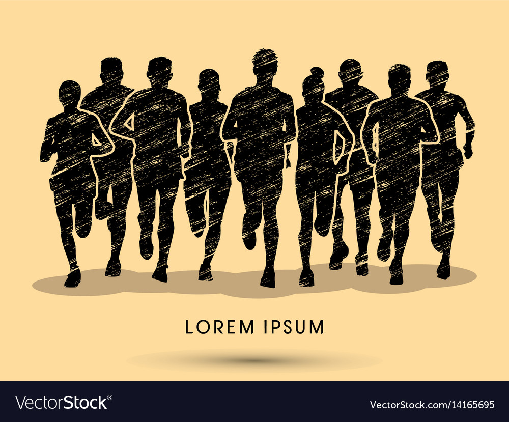 Marathon running Royalty Free Vector Image - VectorStock