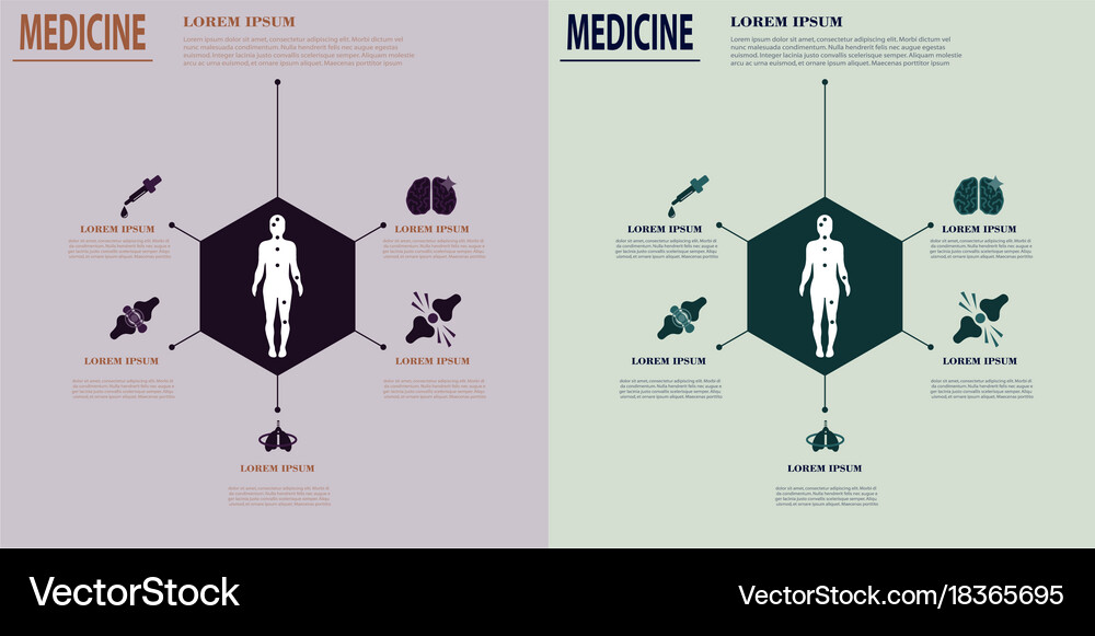 Medical infographic health problems Royalty Free Vector