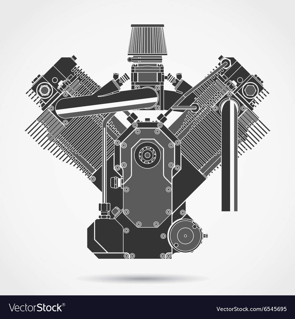 Motorcycle engine Royalty Free Vector Image - VectorStock
