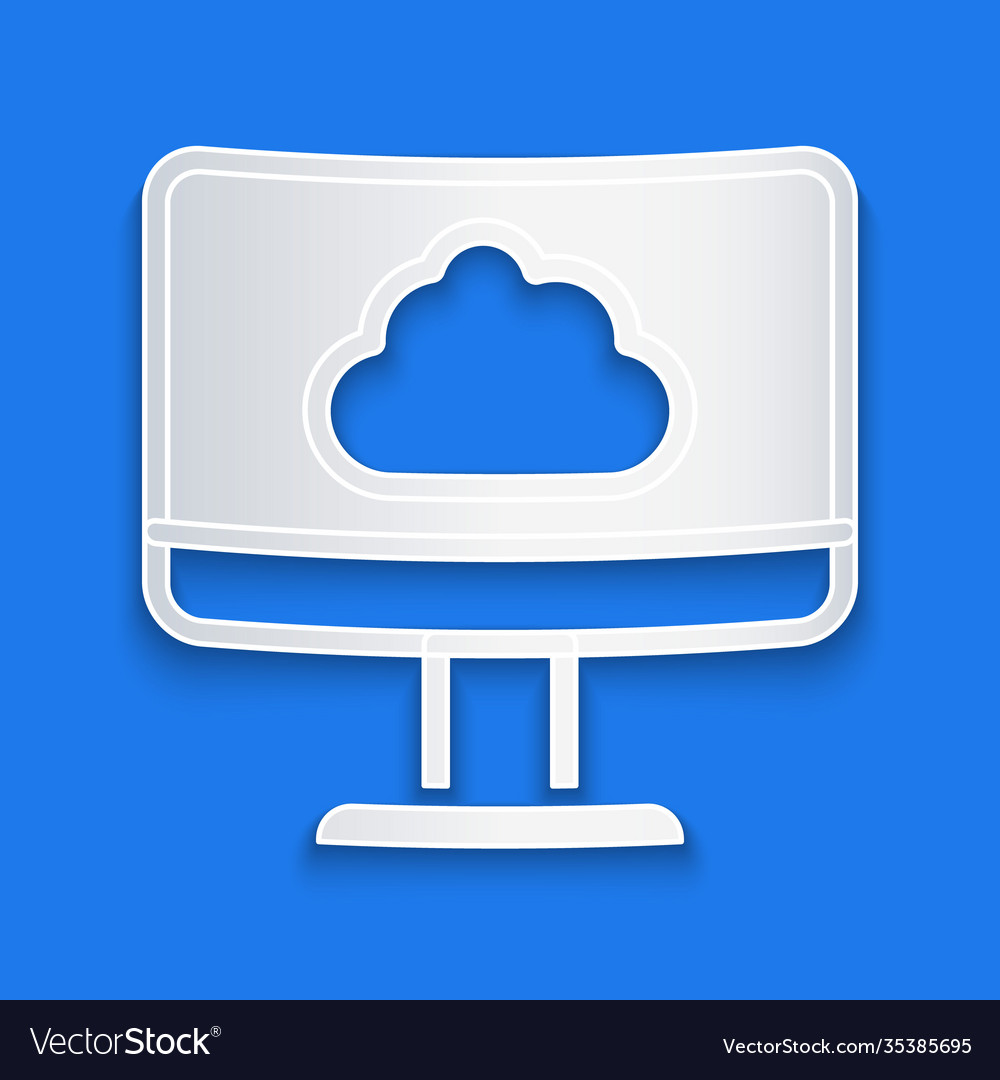 Paper cut cloud technology data transfer Vector Image Paper cut cloud technology data transfer Vector Image