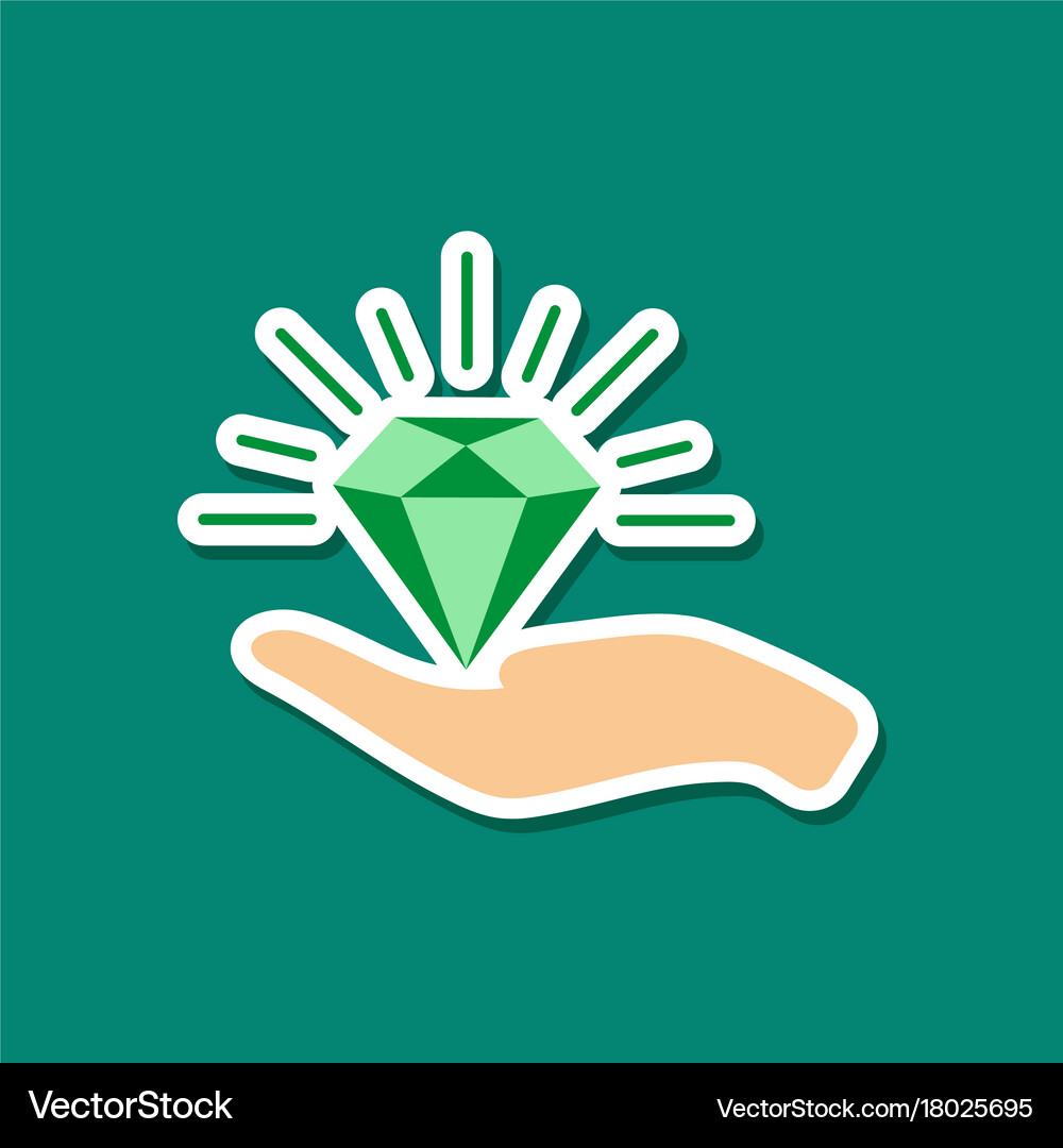 Paper sticker on stylish background diamond Vector Image