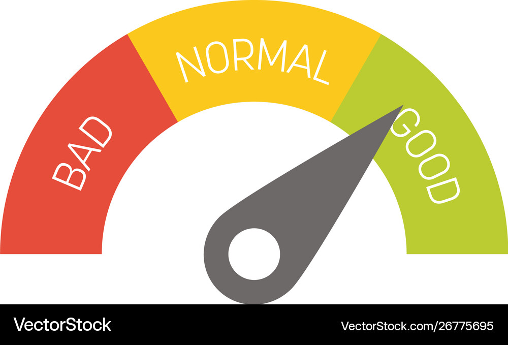 Radial gauge scale with labels bad normal Vector Image