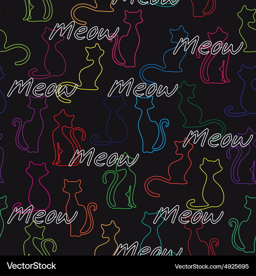 Seamless background with colorful cats Royalty Free Vector