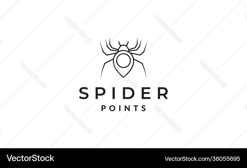 Spider with pin map location logo symbol icon Vector Image