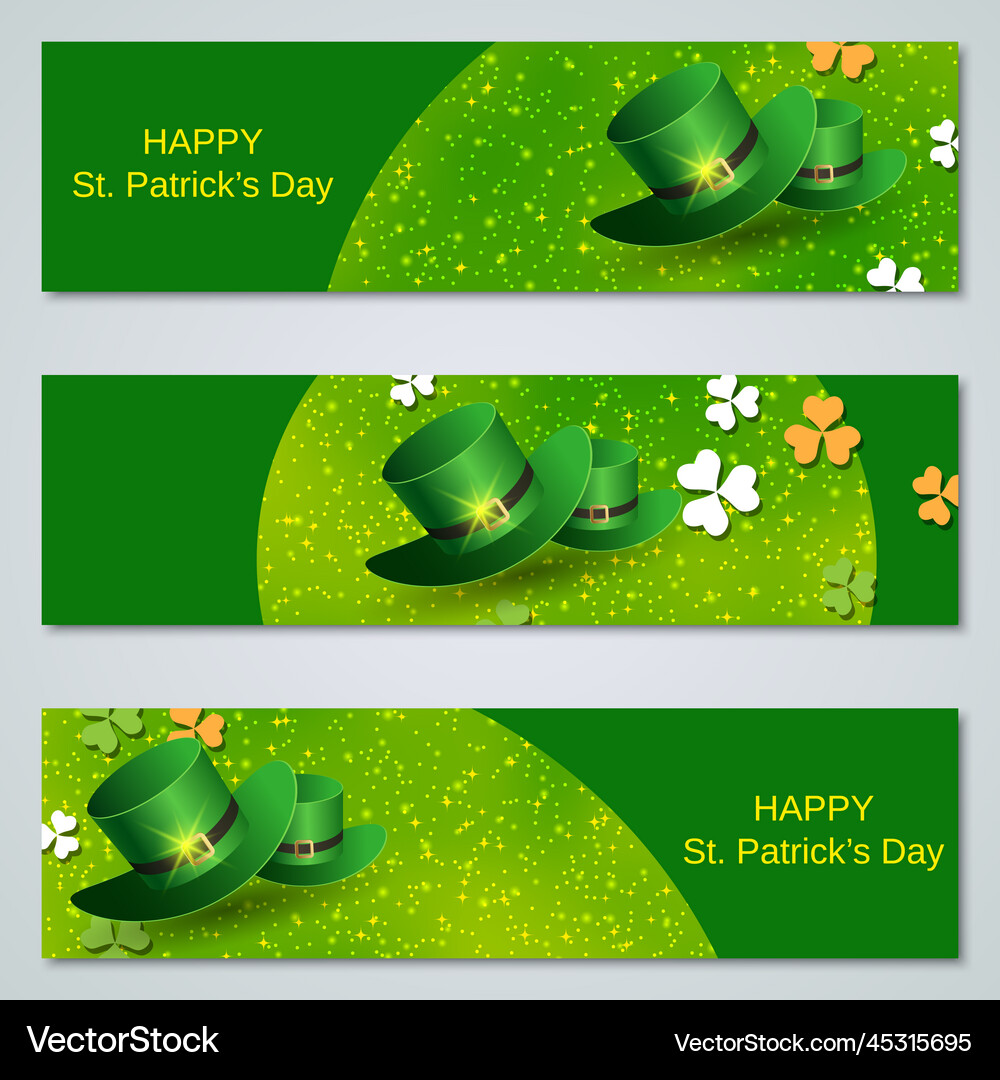 Stpatricks day banners collection Royalty Free Vector Image