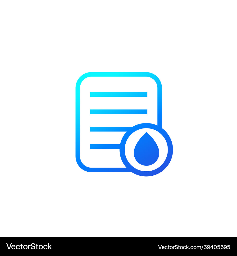 Water utility bill payment icon on white Vector Image