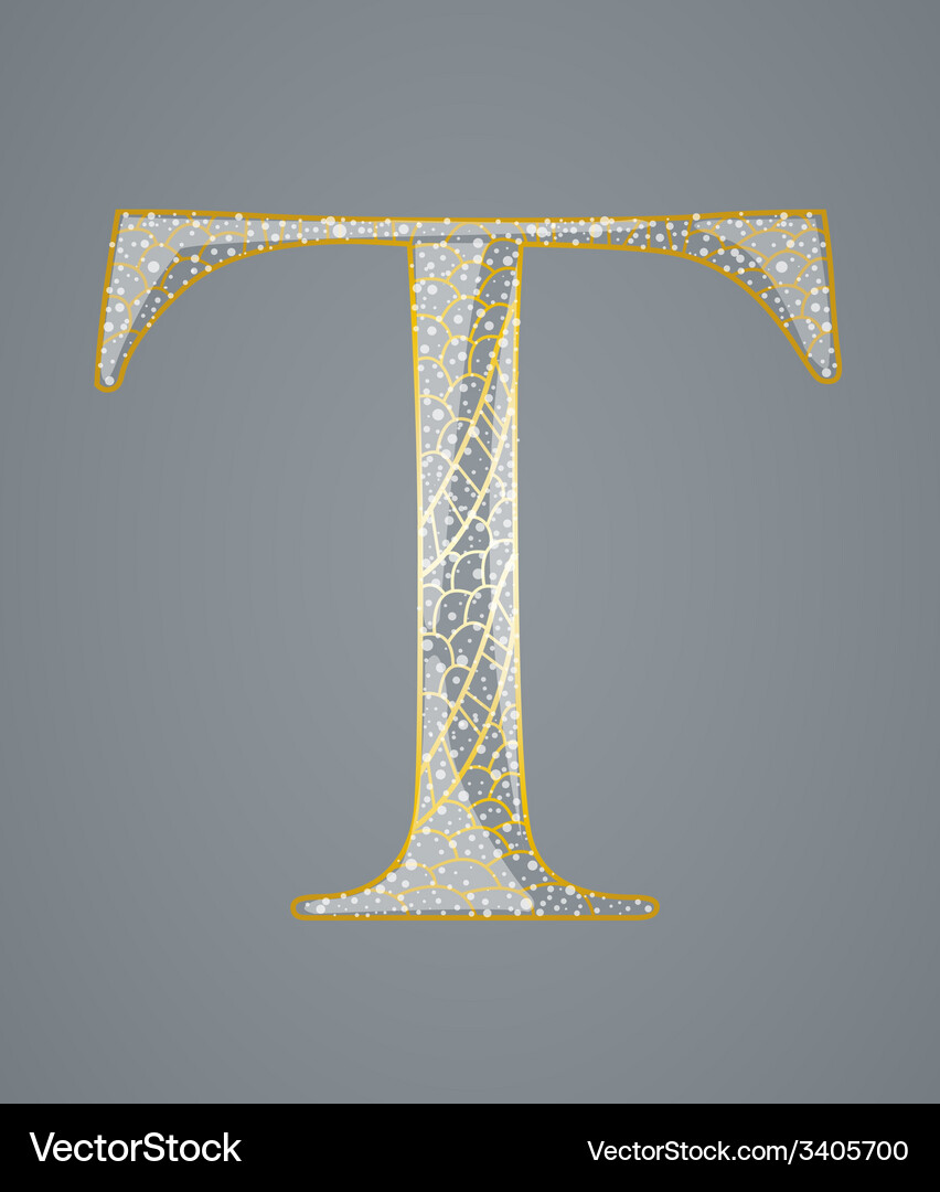Abstract golden letter t Royalty Free Vector Image