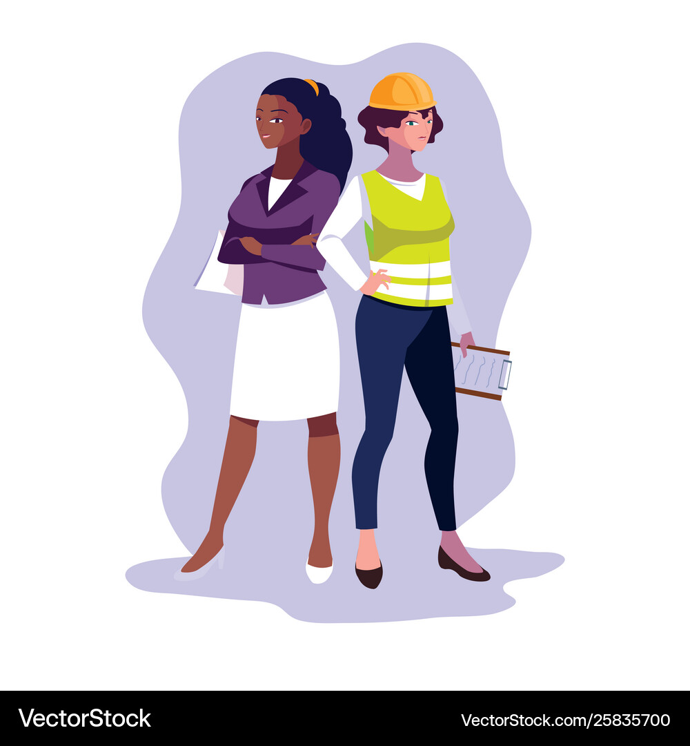 Avatar women cartoon engineer design Royalty Free Vector