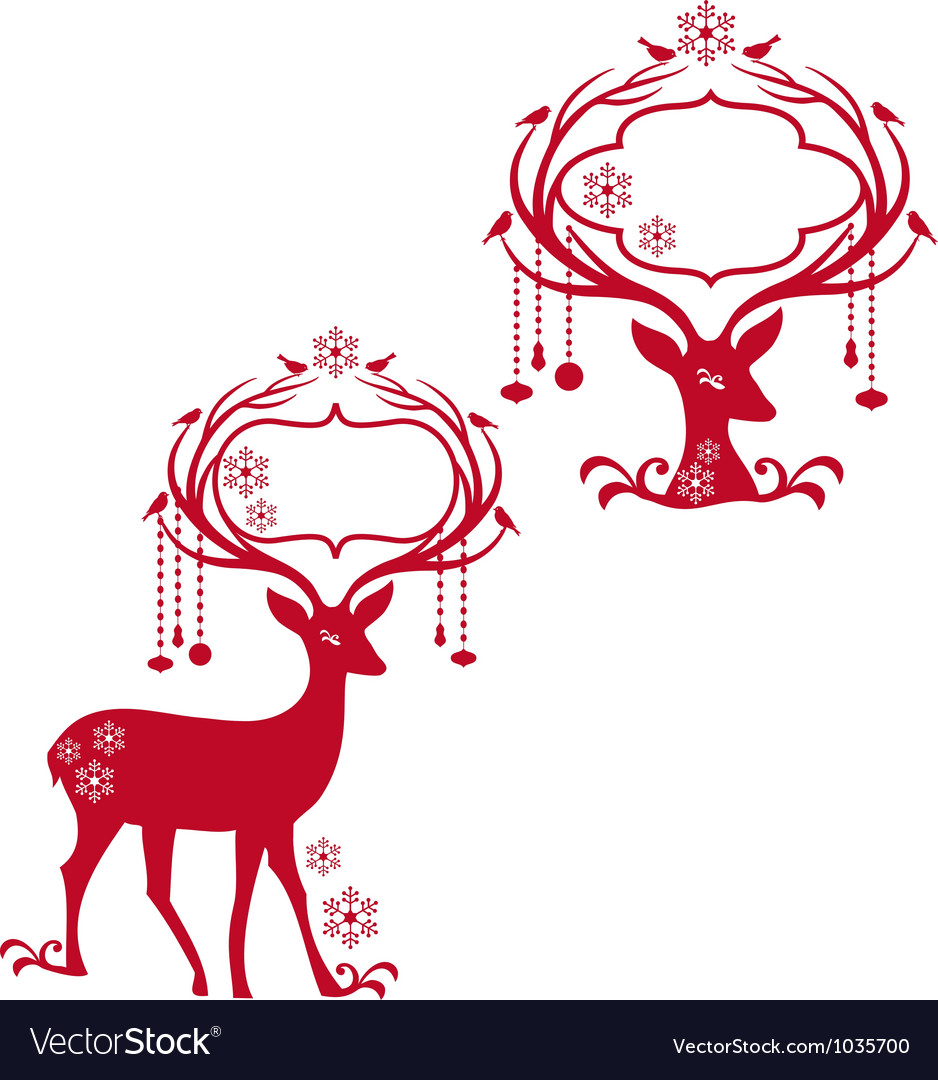Deer with blank frames Royalty Free Vector Image