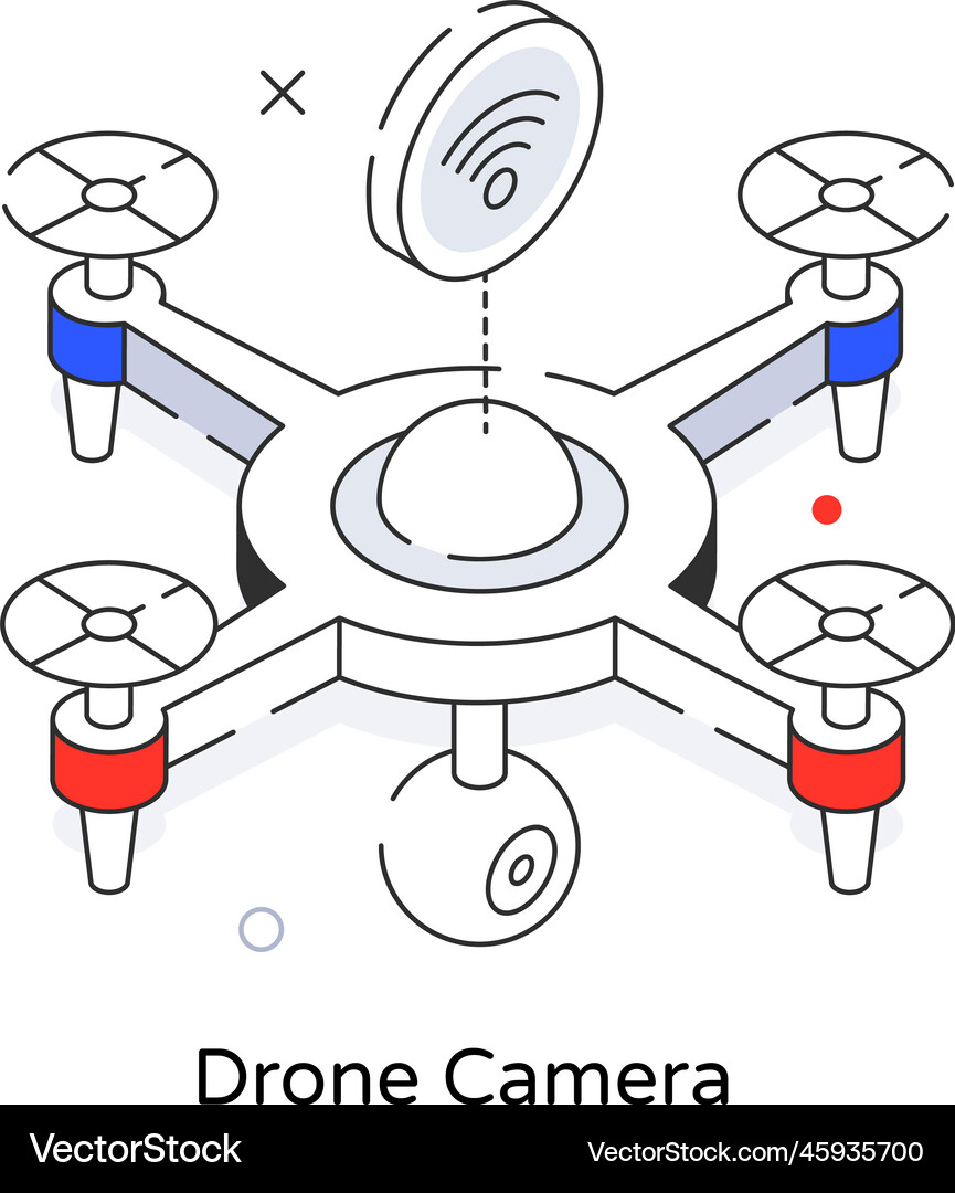 Drone camera Royalty Free Vector Image - VectorStock