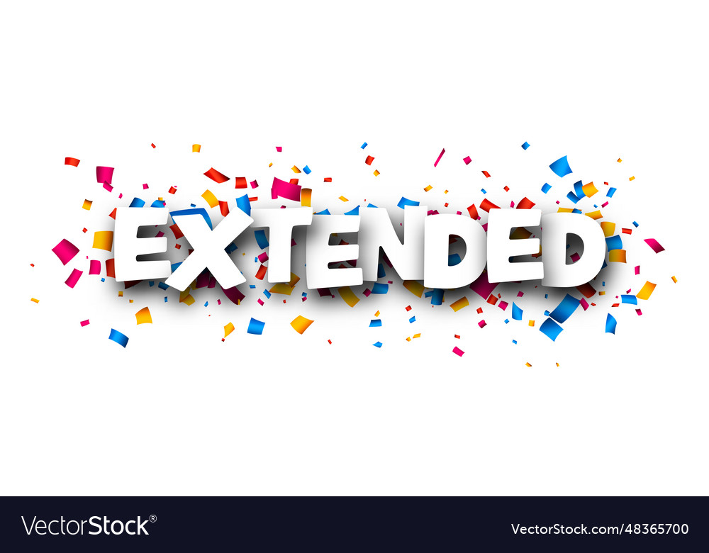 Extended sign over colorful cut out ribbon Vector Image