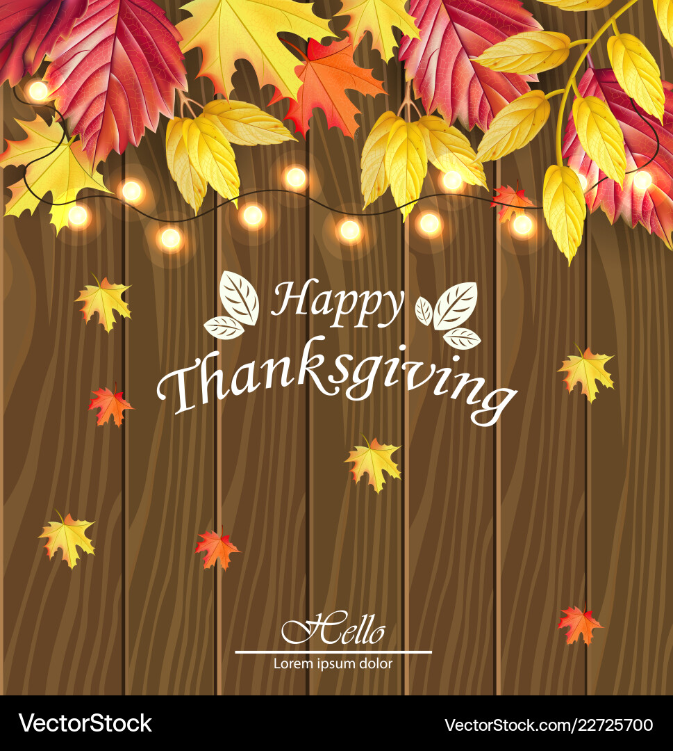 Happy thanksgiving card fall leaves over Vector Image