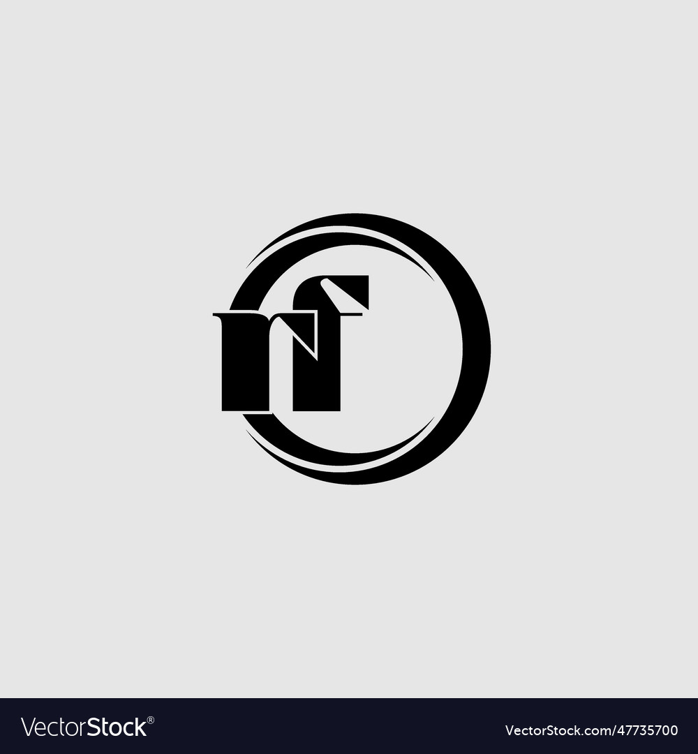 Letters rf simple circle linked line logo Vector Image