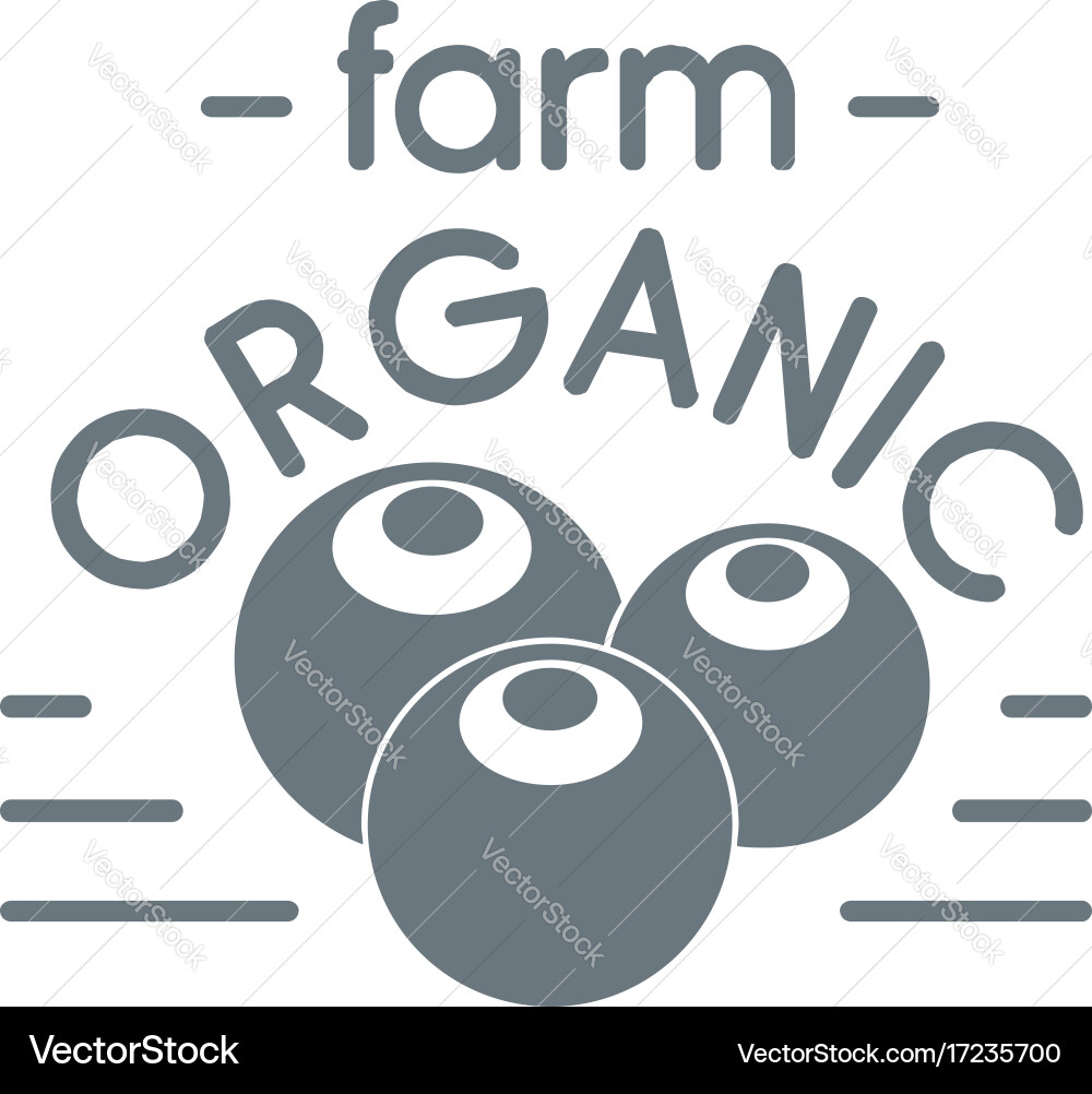 Organic farm logo simple style Royalty Free Vector Image