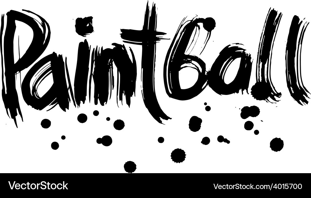 Paintball hand lettering handmade calligraphy Vector Image