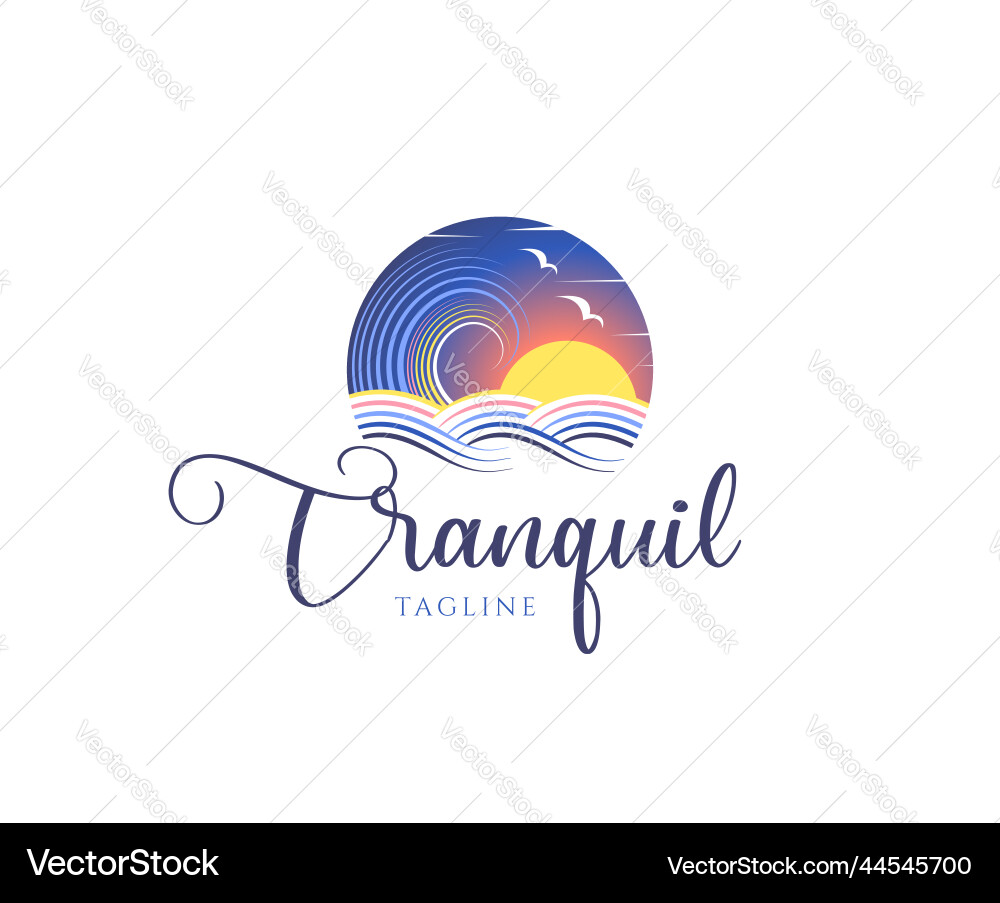 Simple wellness tranquil business logo design Vector Image
