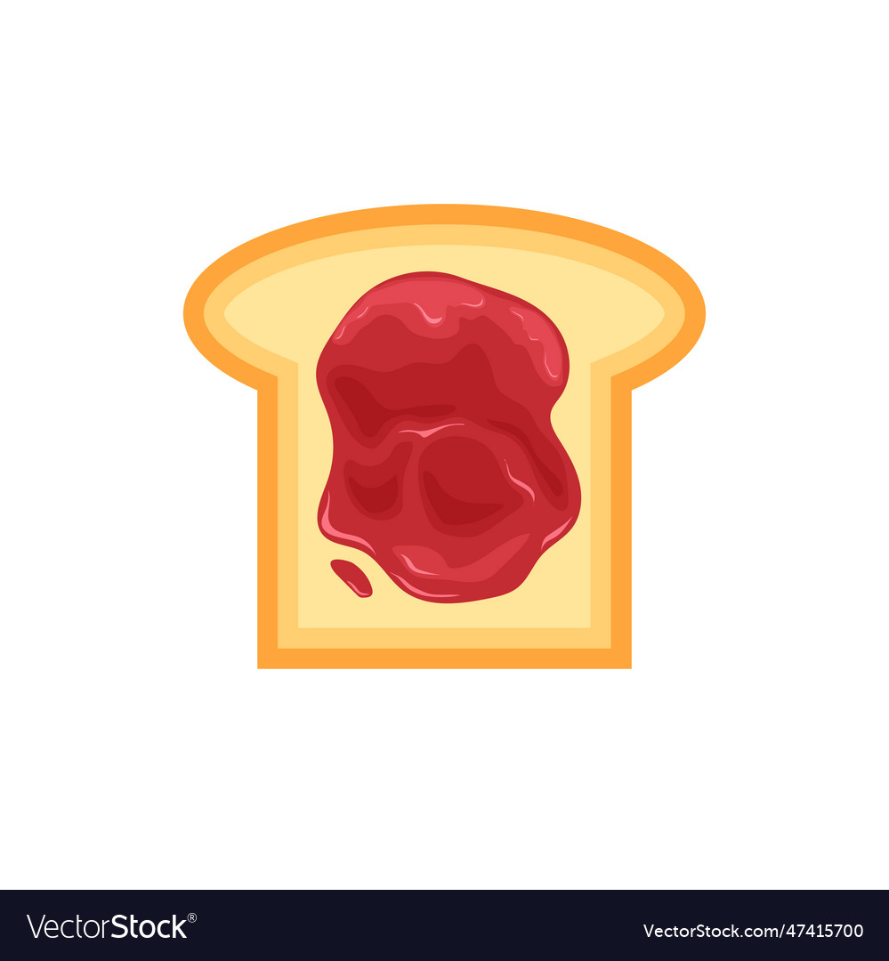 Toast bread with strawberry or raspberries jam Vector Image